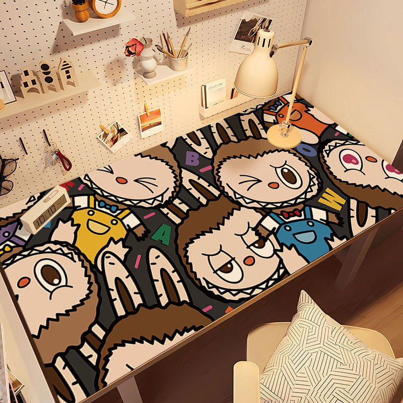 La labubu Leather Mat Oversized labubu Desk Mat Computer Keyboard Mat ...