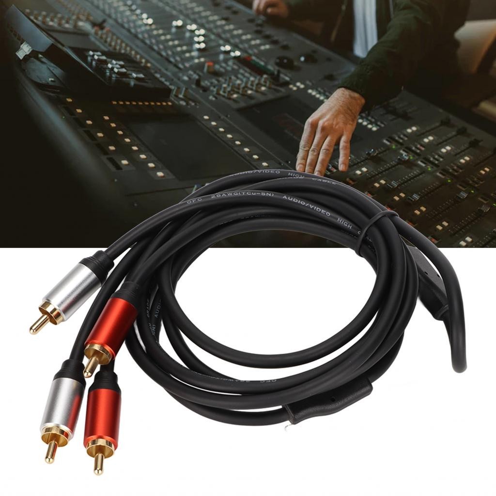 Maib 2RCA Male To Stereo Cable HiFi Sound Gold Plated Subwoofer Adapter ...