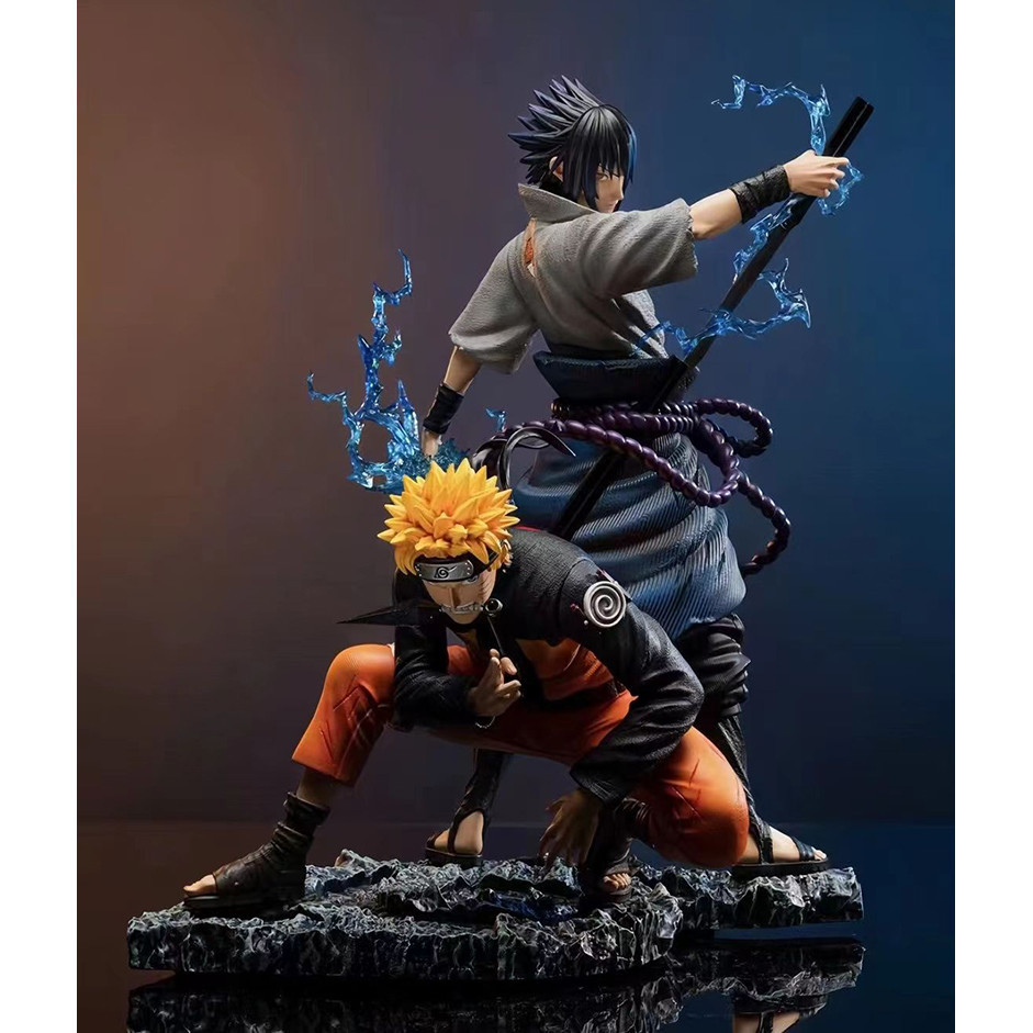 Anime Naruto Uzumaki Naruto&Uchiha Sasuke Figures Statue Model | Shopee ...