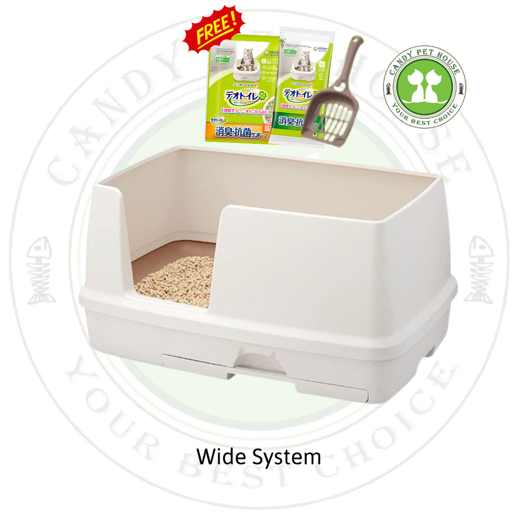 UCM Deo-Toilet Cat Dual Layer Litter Box Tray System (Wide) Tandas ...