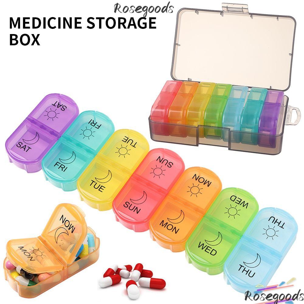 ROSE Plastic Pill Box Large Capacity Medicine Dispenser Medicine ...