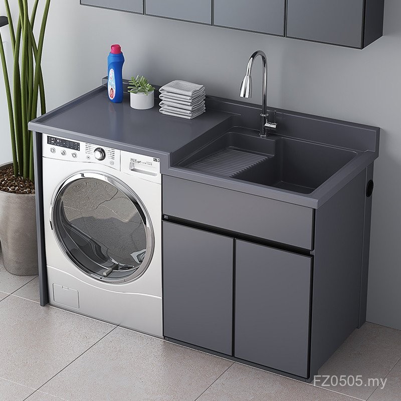 Washbasin Quartz Stone Cabinet Combination Laundry Tank with Washboard ...