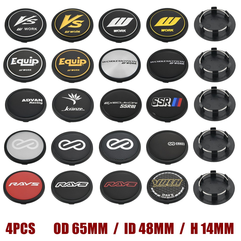 65mm ENKEI Rim Caps ADVAN Emblem WORK Wheel Cover Cap Hubcap RAYS Wheel ...