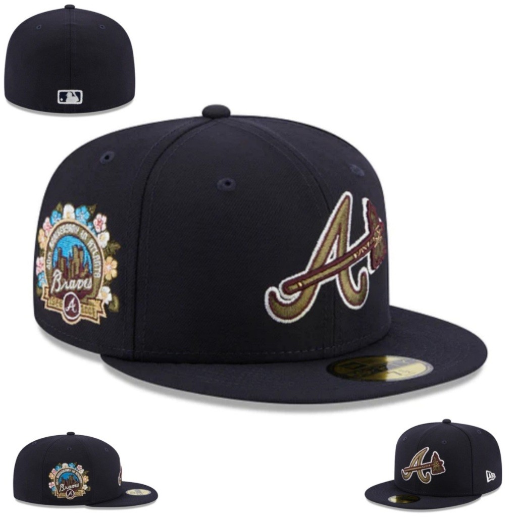 High Quality MLB Atlanta Braves Fitted Hat 59FIFTY Topi Full Cap Close ...