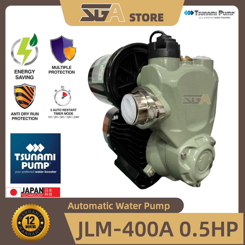 TSUNAMI PUMP JLM-400A 0.5HP 400w Auto Self Priming Jet Pump | Booster ...