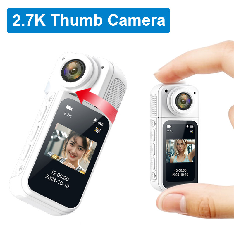 Thumb Camera 2.7K HD 180° Rotate WIFI Sport DV Cycling Recorder ...
