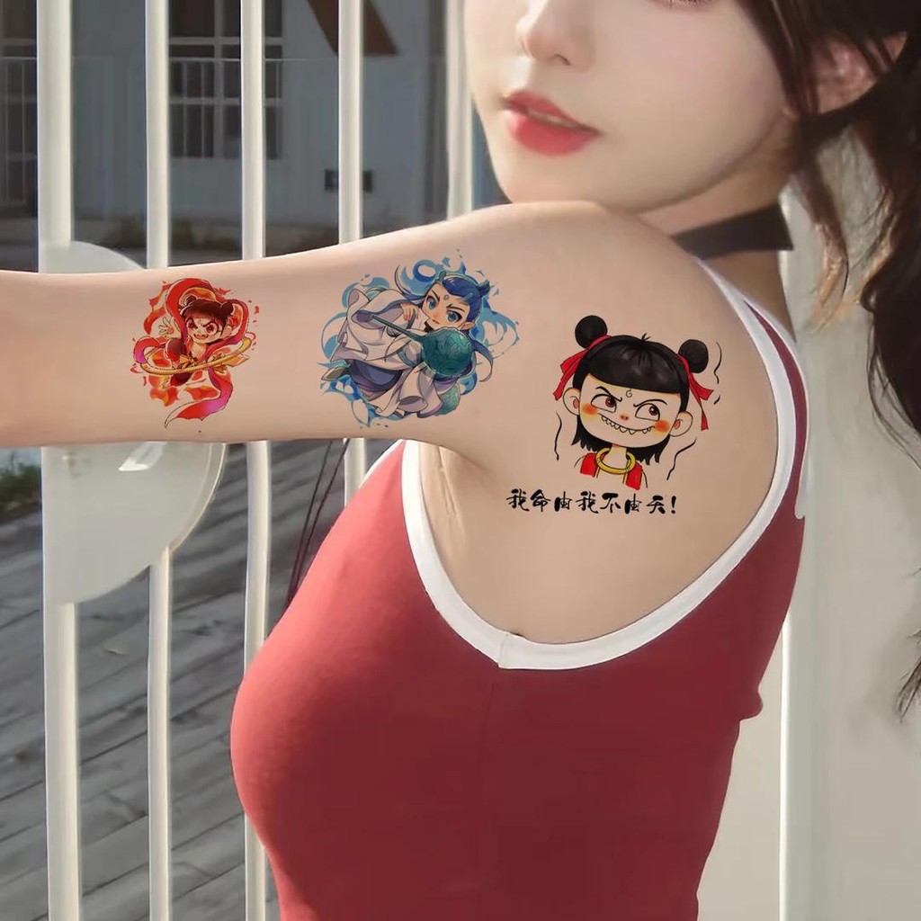 Original Nezha tattoo sticker Ao Bing cartoon cute children's sticker ...