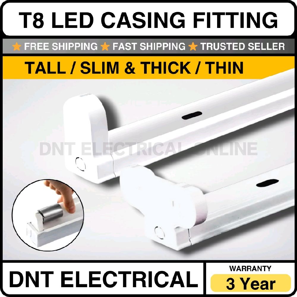 Thin/Thick Led Casing [4ft & 2ft] [Single/Double] [Slim/Tall] [Thin/Thick] Casing Fitting for ...