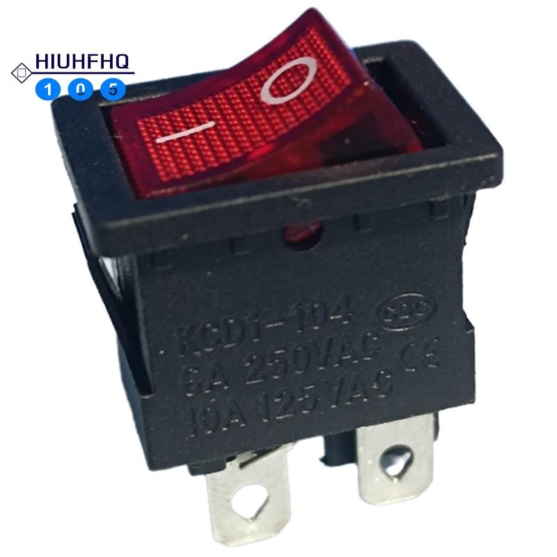 KCD1 Boat Rocker Toggle Switch 6A/250V 10A/125V AC with Red Light ...