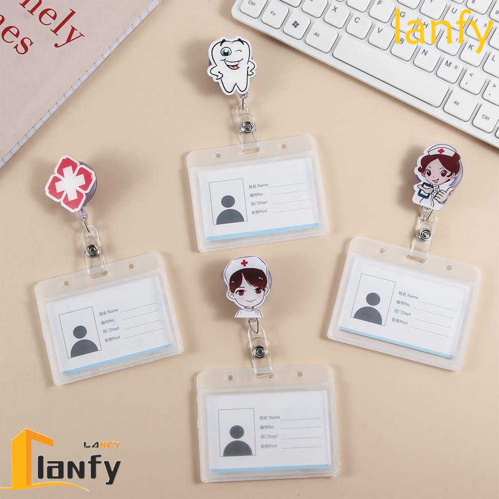 LANFY Nurse Doctor Cartoon Office Supplies Badge Holder Clip Aluminum ...