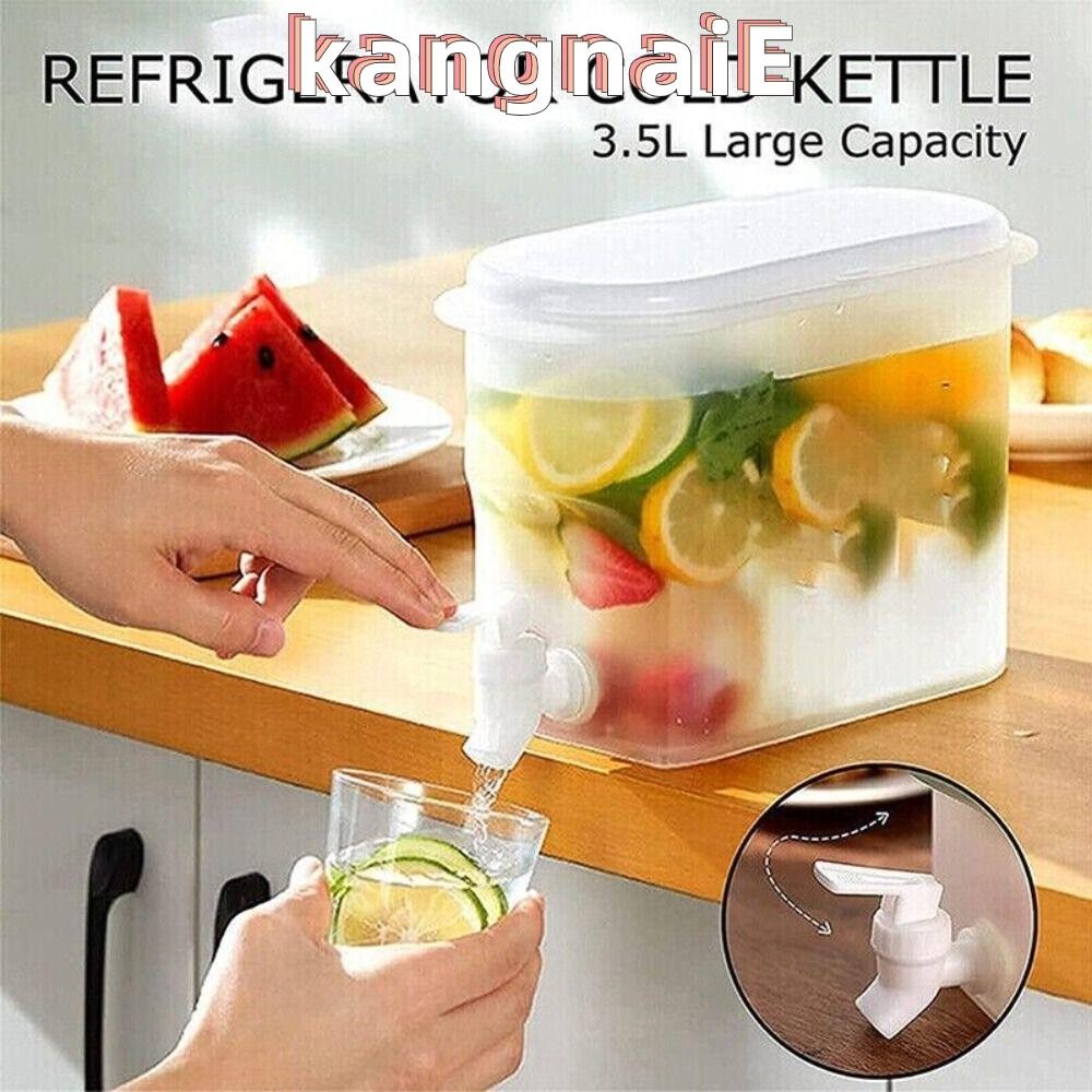 KANGNAI Cold Water Jug, 3.5L Plastic Fruit Teapot, With Tap Cold Water ...