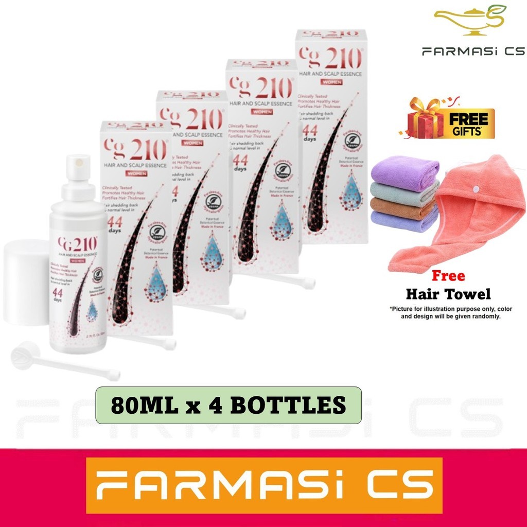 CG210 Hair & Scalp Essence Female 80ml x 4 bottles Free Hair Towel EXP ...