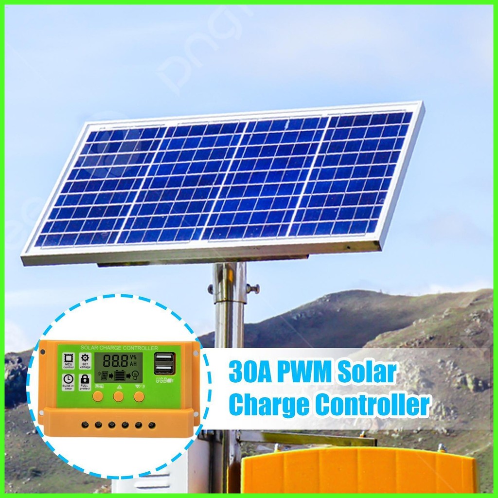 PWM Solar Charge Controller 30A PWM Solar Panel Controller Inverter Battery Intelligent ...