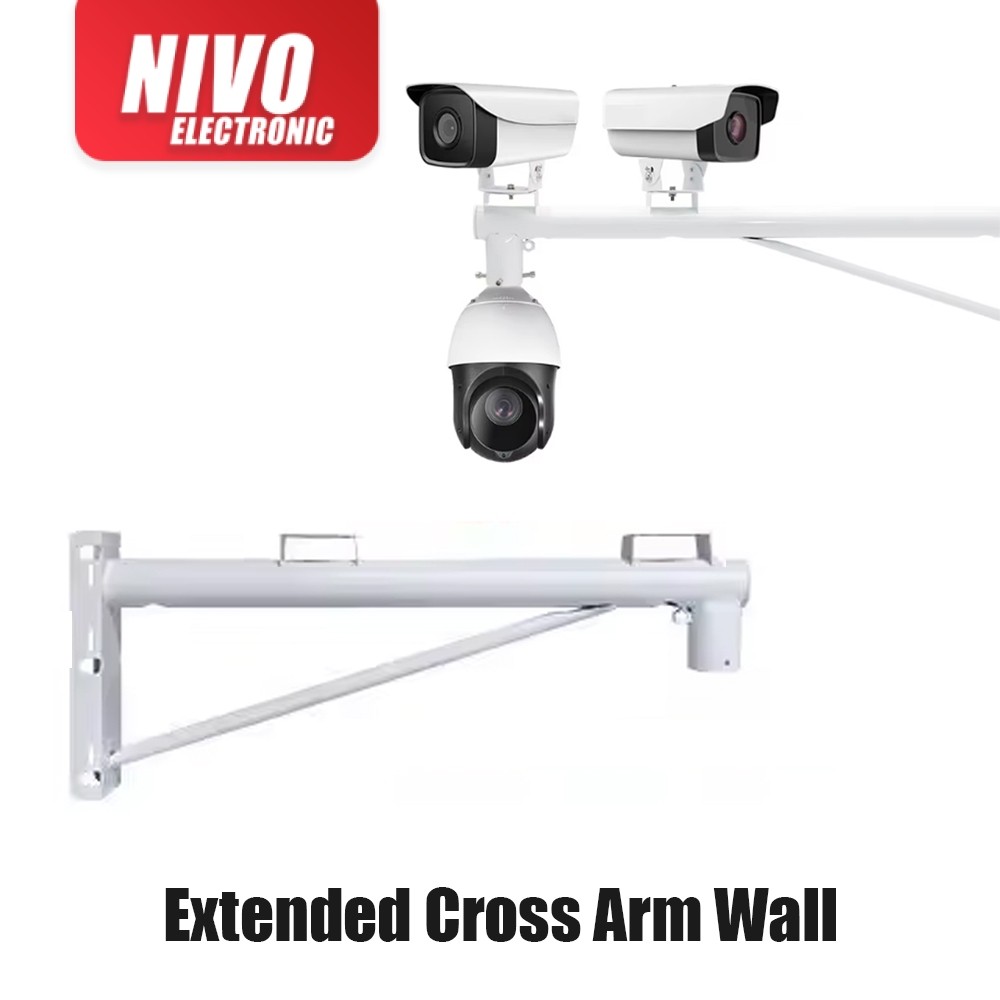 60cm Metal Extended Cross Arm Wall and Pole Corner Mount Bracket for 2 ...