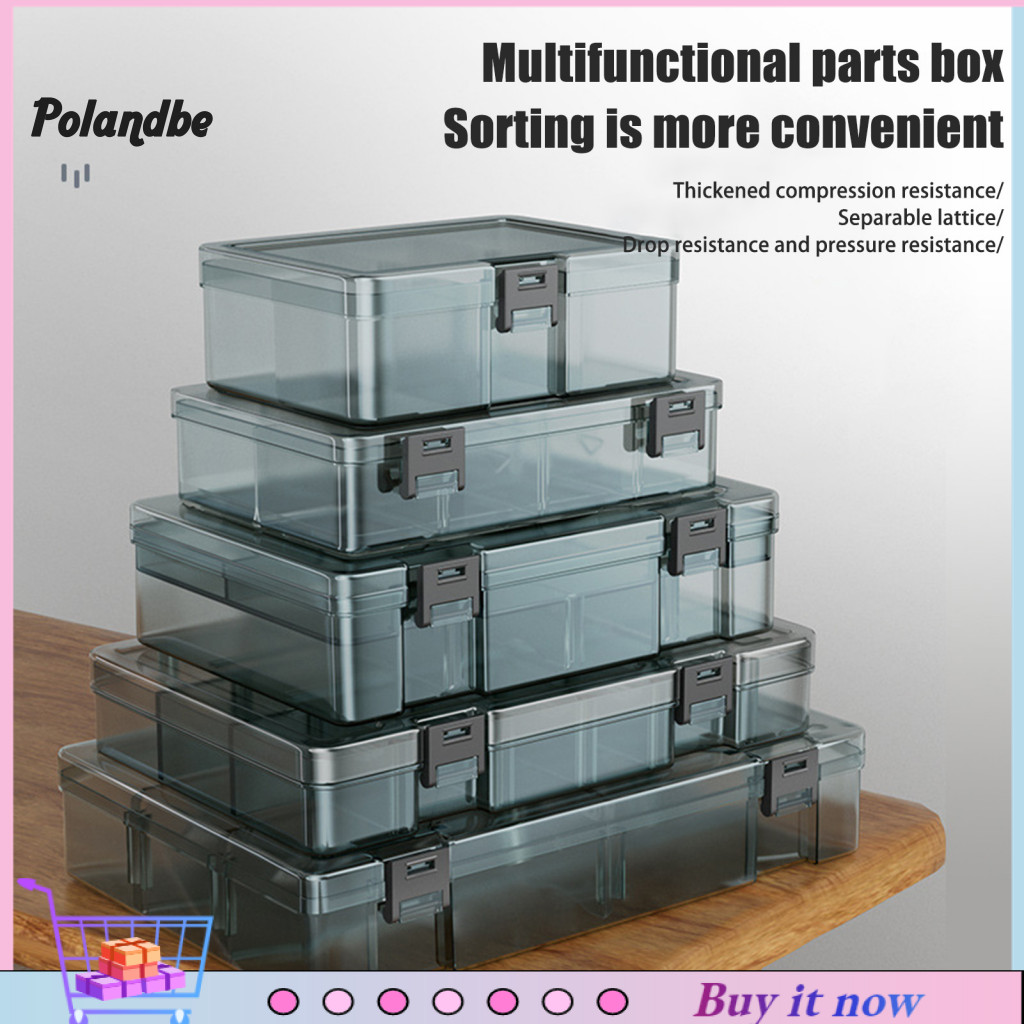 pe Heavy-duty Plastic Tool Box Small Tool Storage Rack Multi-grid Heavy ...