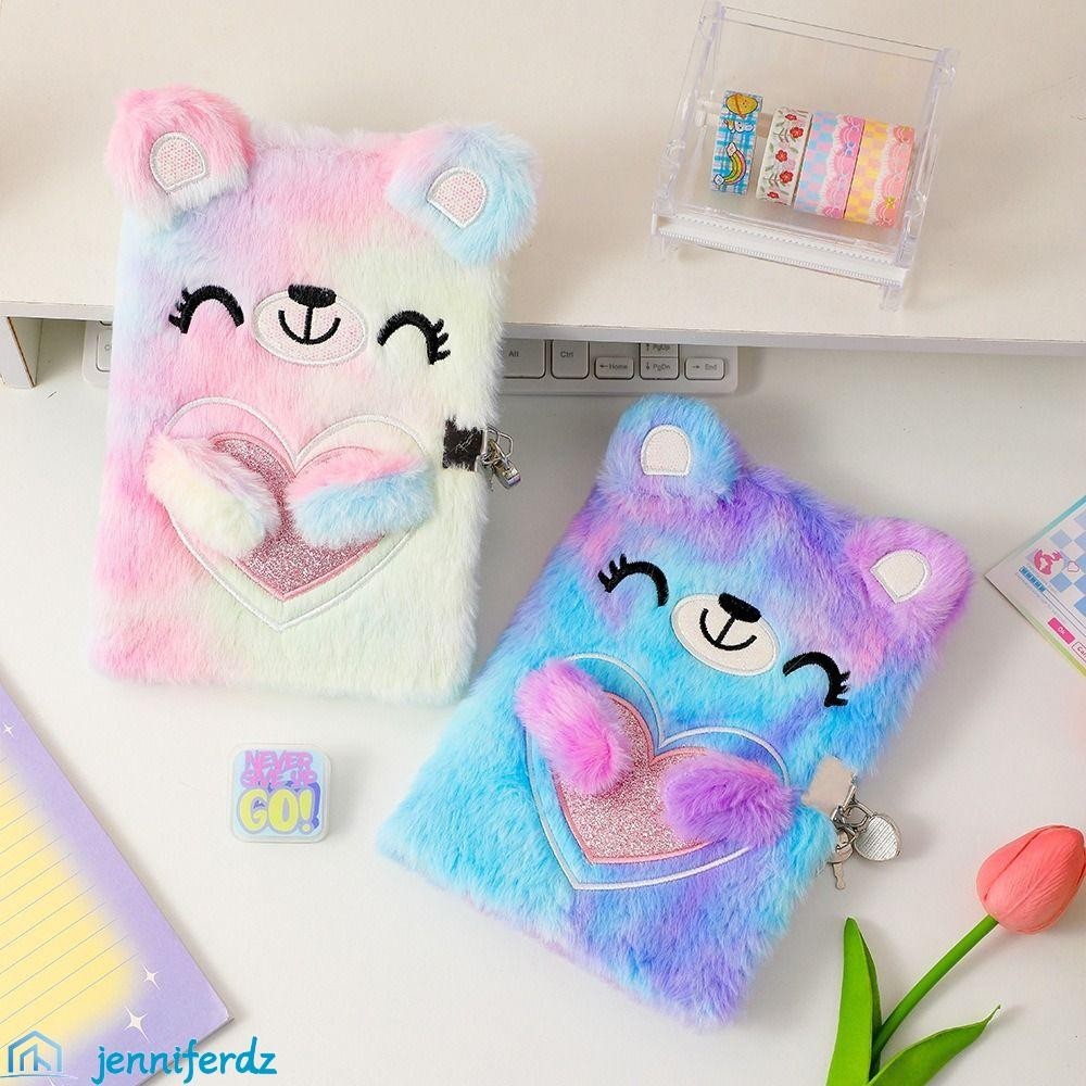 JENNIFERDZ Embroidery Plush Notebook, Diary Note Pad Journal Notebook ...