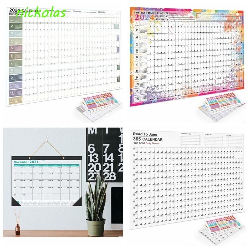 NICKOLAS 2024 Wall Calendar Planner, Easy To Use Yearly Weekly Annual ...