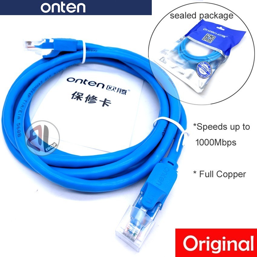 Original Onten High Speed 1000Mbps Full Copper Cat6 / Cat-6 250Mhz UTP Network Cable 1M / 3M ...