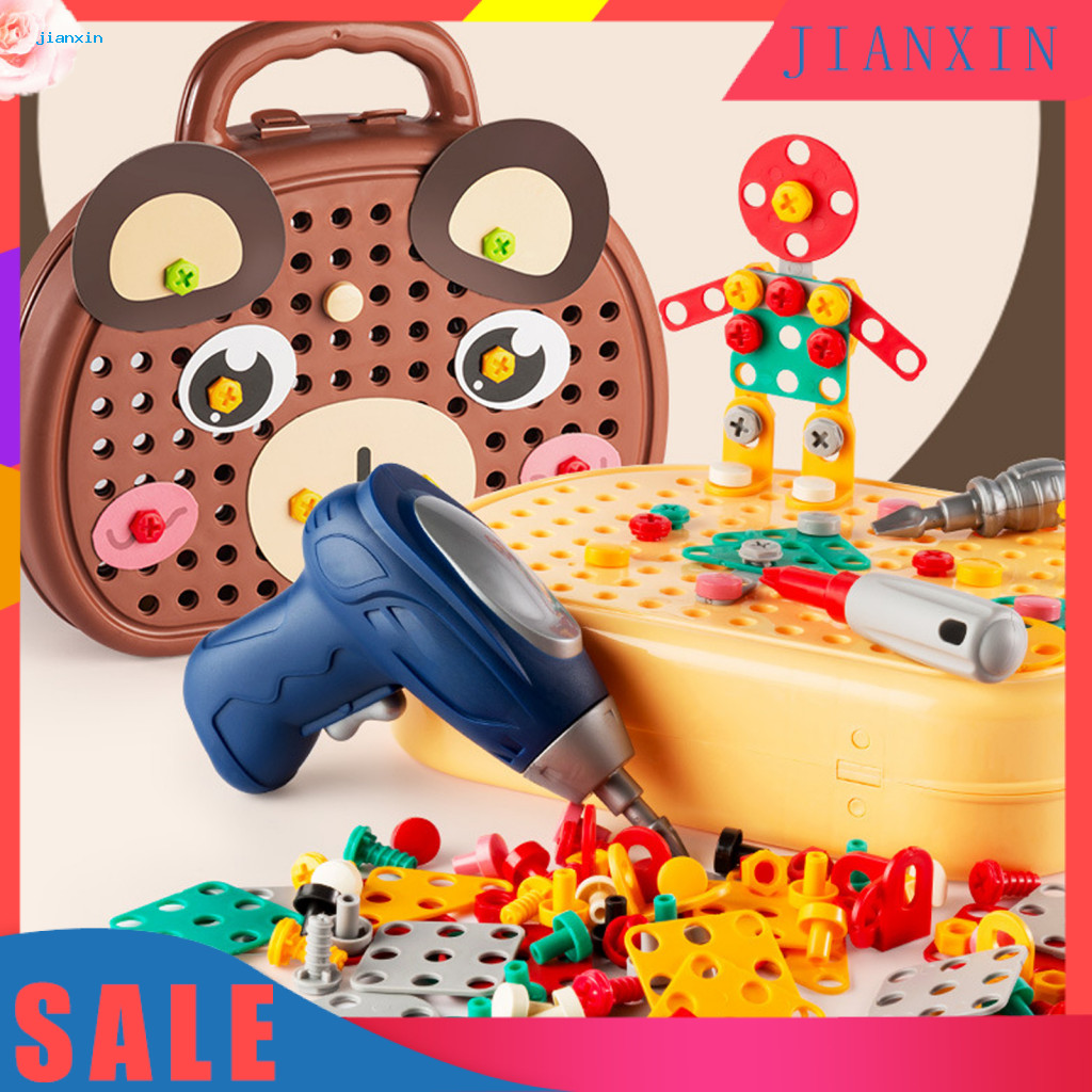 Children Toy Electric Drill Kids Diy Construction Kit Electric Drill ...