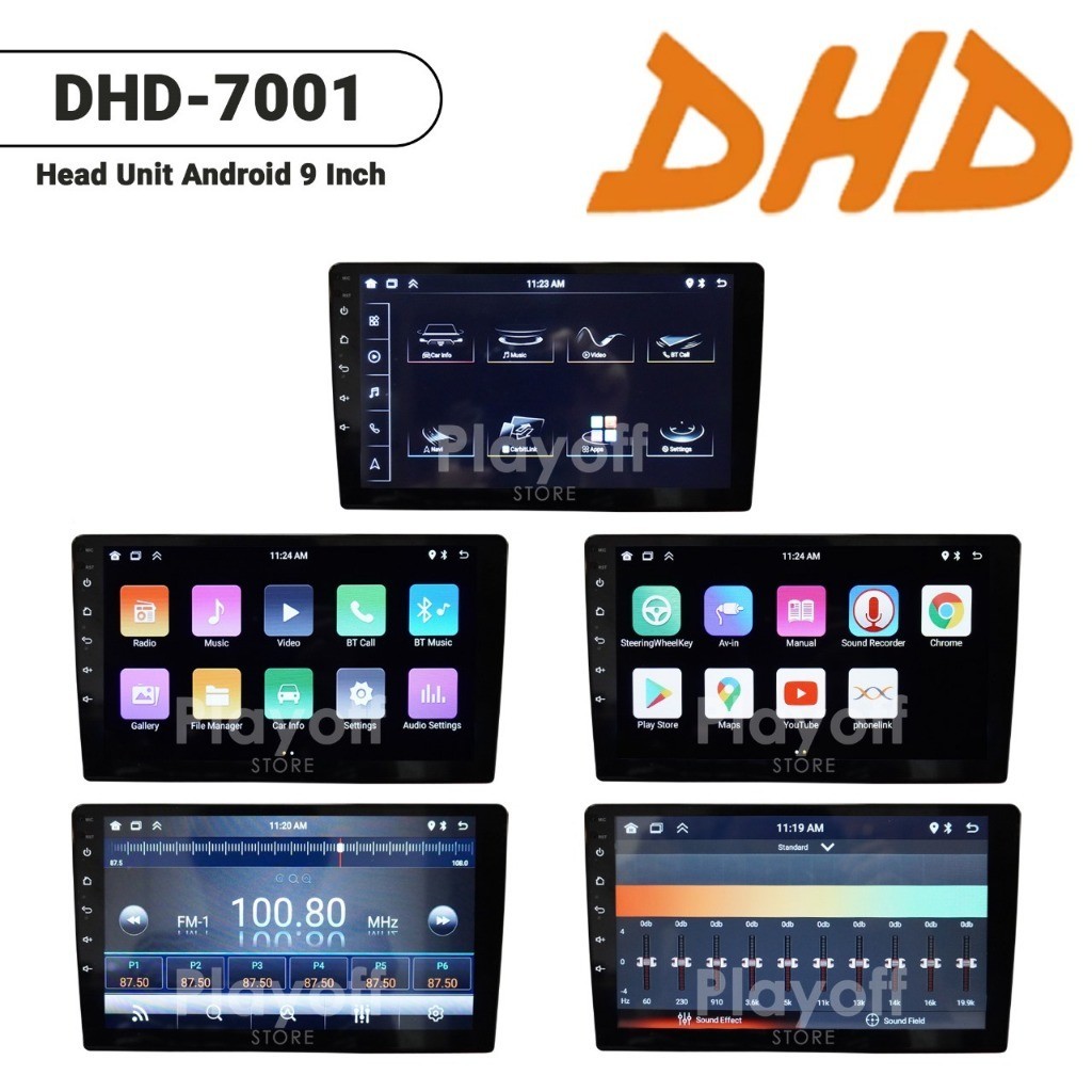 2 Din Head Unit Android 9 inch DHD 7001 Double Din Bluetooth GPS ...