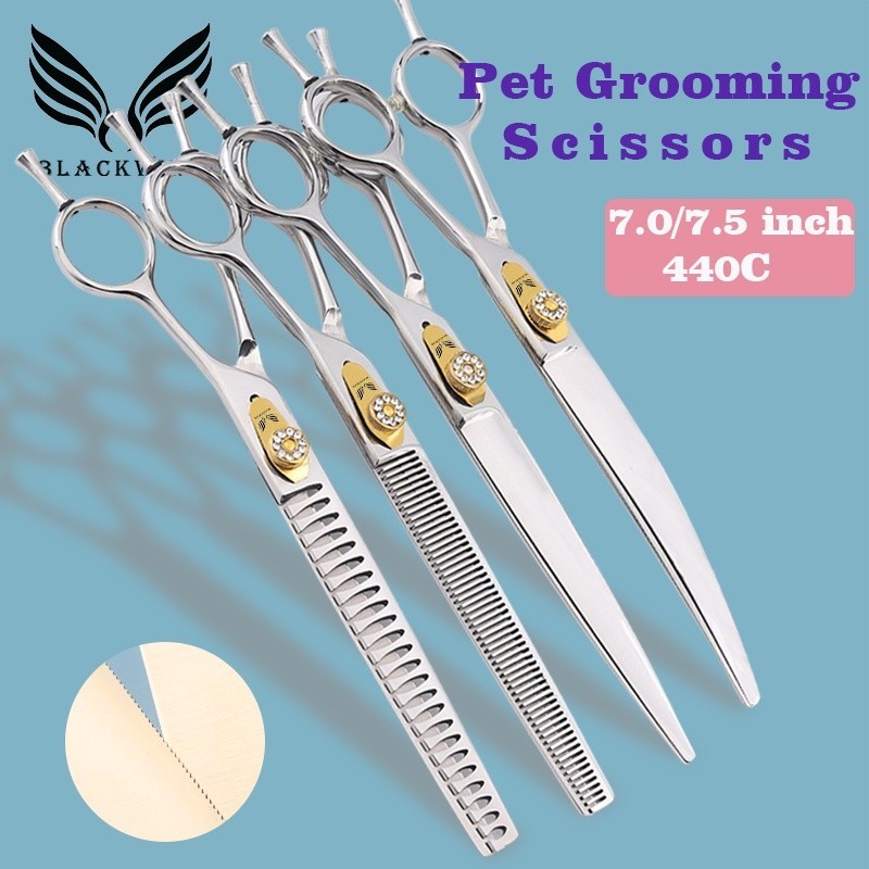 JZBK Professional Pet Thinning chunker shear Kit 7.0/7.5 inch Dog ...