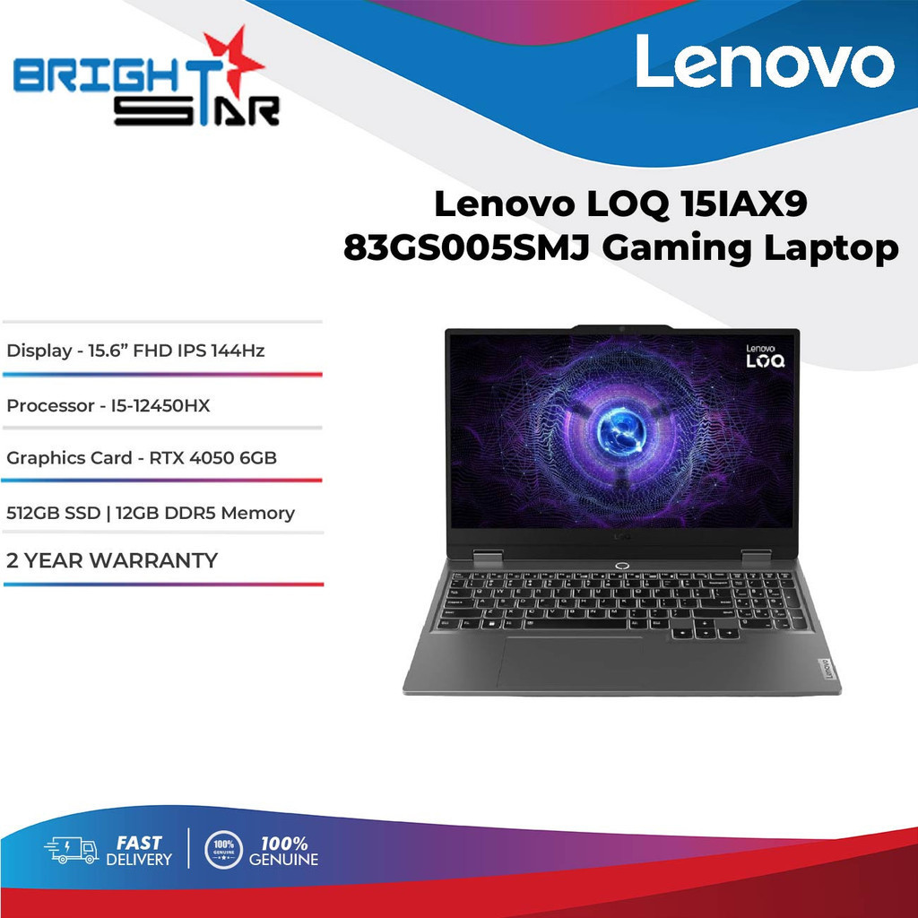 LENOVO LOQ 15IAX9 83GS005SMJ Gaming Laptop (15.6"/FHD IPS/144Hz/I5 ...