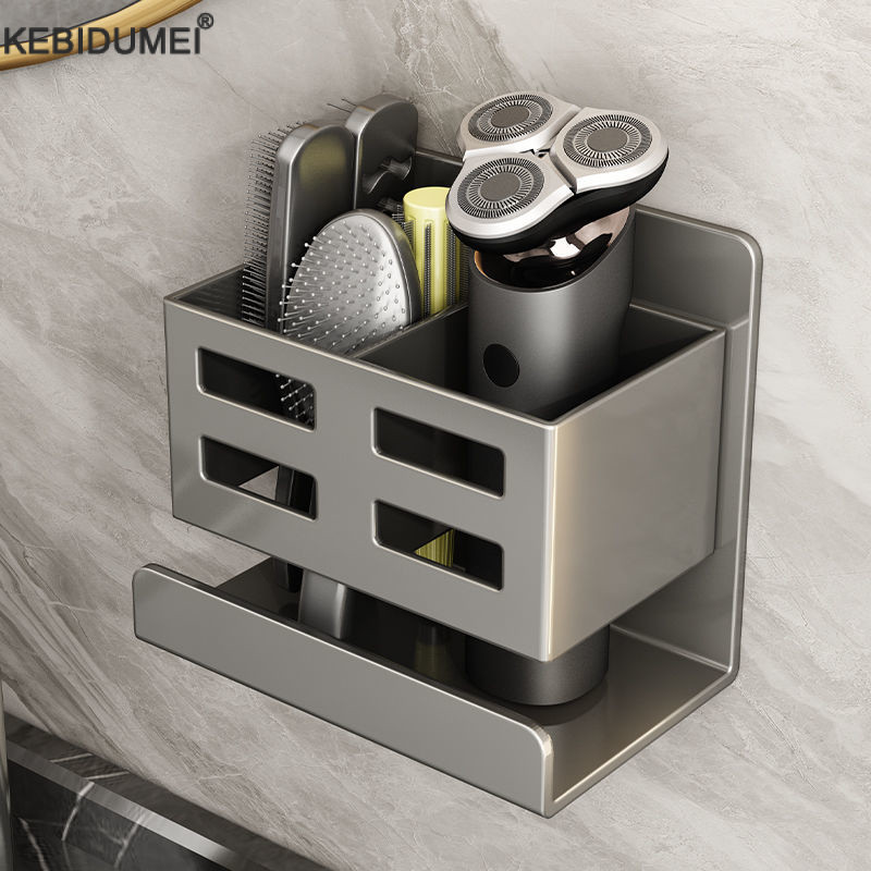 Storage Rack Bathroom Comb Razor Metallic Storage Rack Hole-free Wall ...