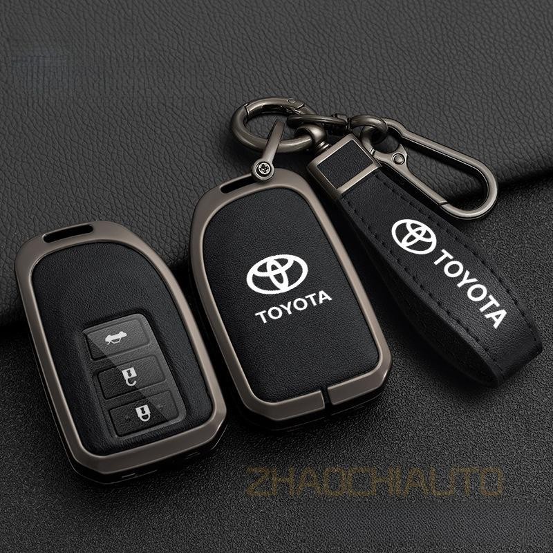 Zinc Alloy leather car key case cover keychain key holder for Toyota ...