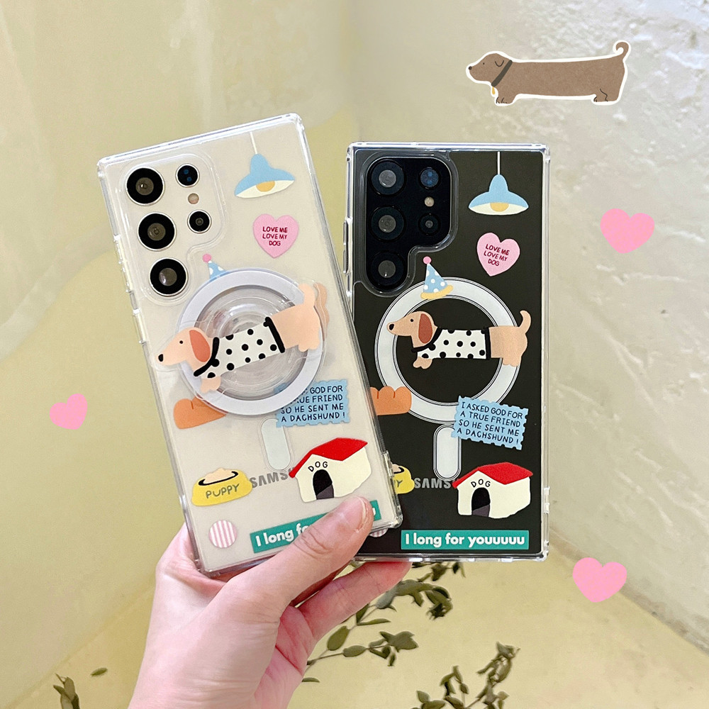 Clear Cute Magnetic Casing for Samsung Galaxy S24 Ultra S23 Ultra S22 ...