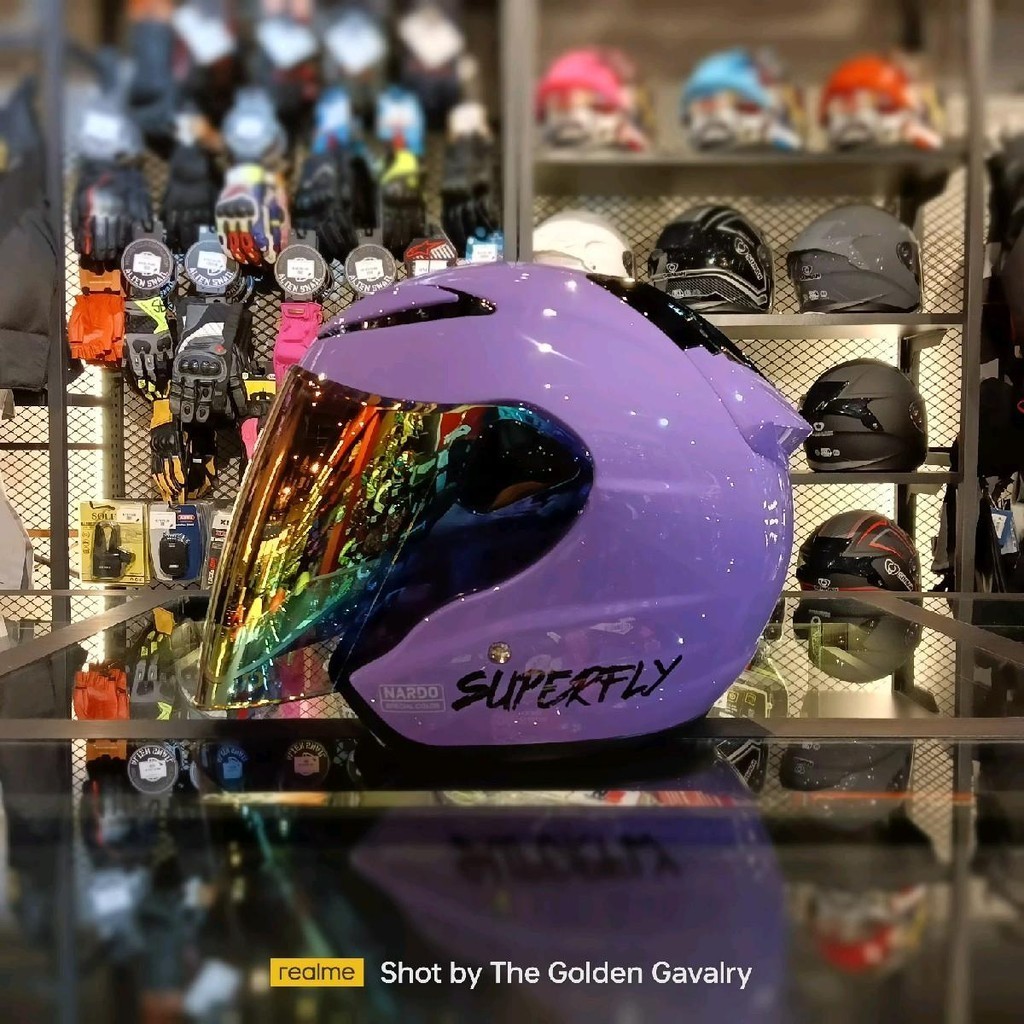 NHK R6 V2 NARDO PURPLE GLOSSY SUPERFLY HELMET | Shopee Malaysia