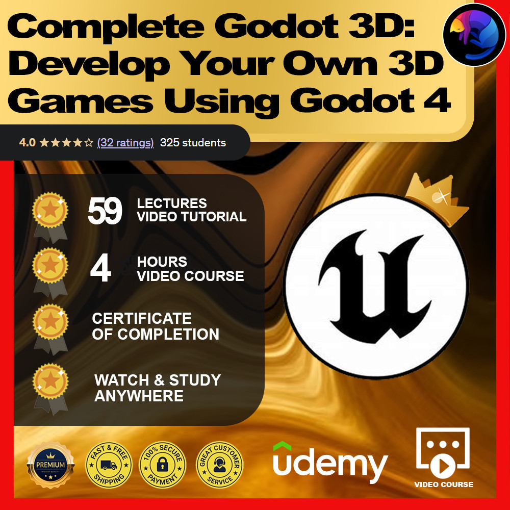 [Video Course] Complete Godot 3D: Develop Your Own 3D Games Using Godot 4 | Shopee Malaysia