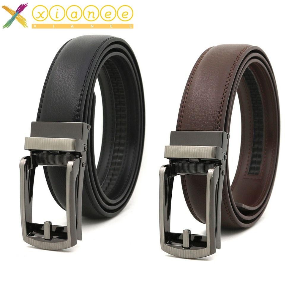 XIANEE Men's Click Belt, Adjustable Trim Automatic Buckle Leather Belts ...