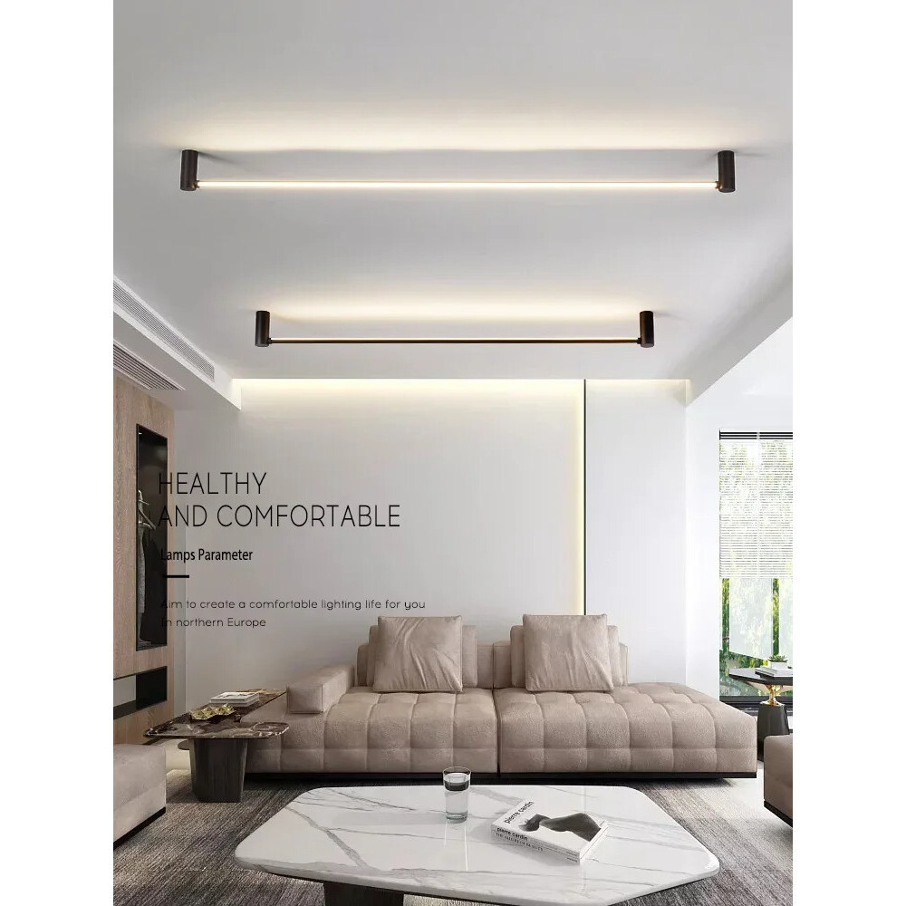 Ceiling Lights Simple Long Room Surface Mounted Linear Light with Led Black Bar Indoor Wall ...