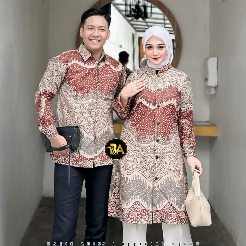 Batik Tunik Couple Modern M L XL XXL JUMBO Set Pakaian Couple Kemeja ...