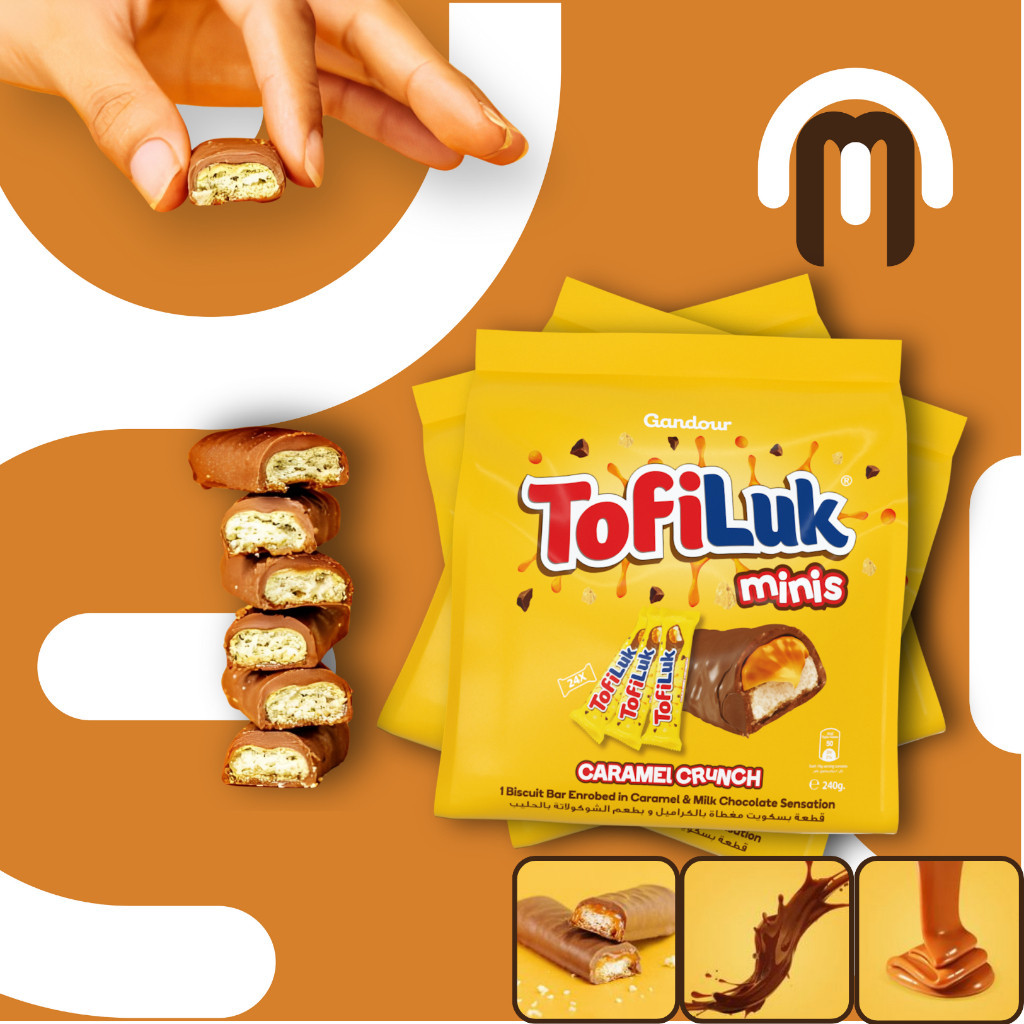 Tofiluk Caramel Crunch Chocolate (Coklat Biskut) Bar - Bag of 30pcs ...