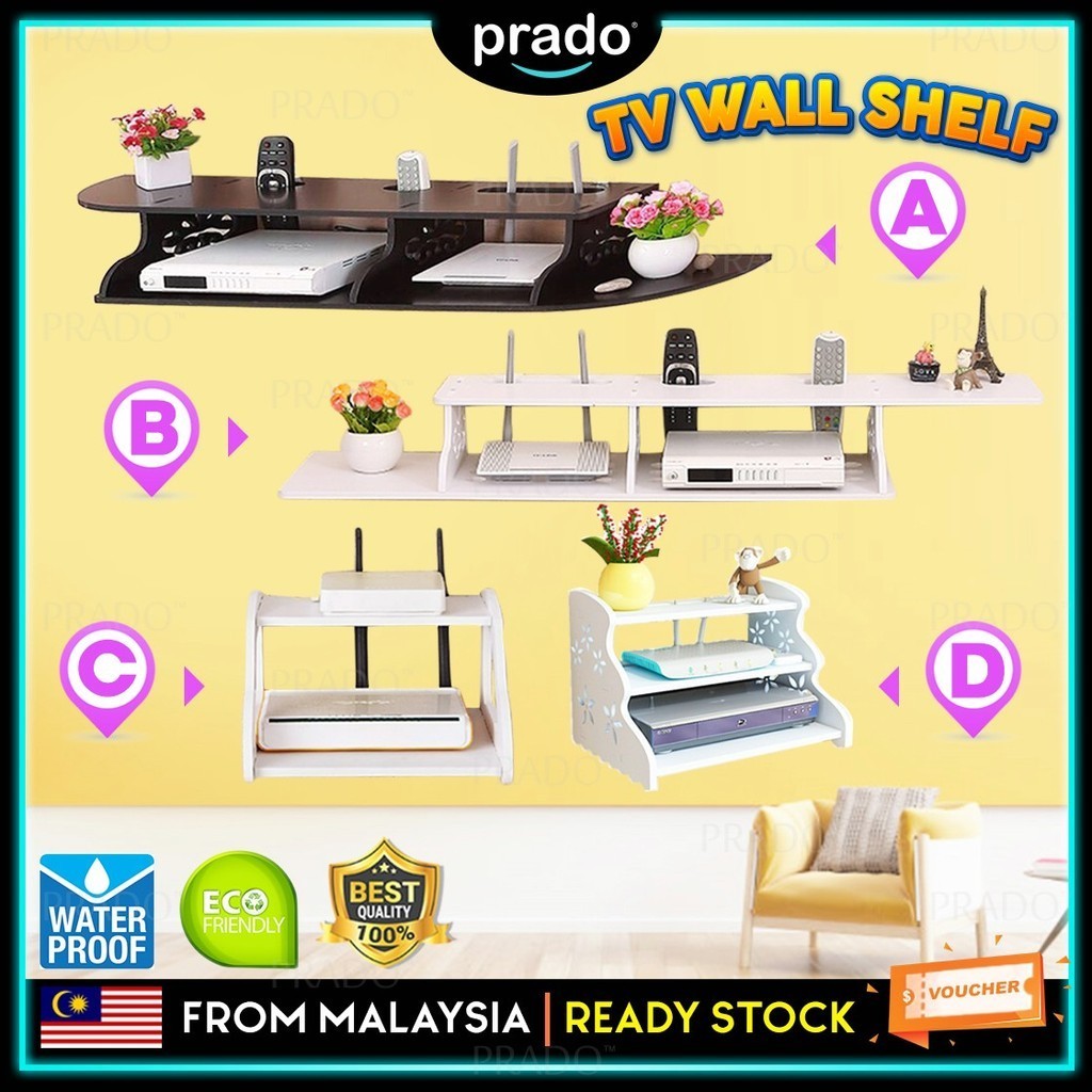 PRADO Malaysia TV Rack Wall Shelf Waterproof PVC Rack DVD Player ...
