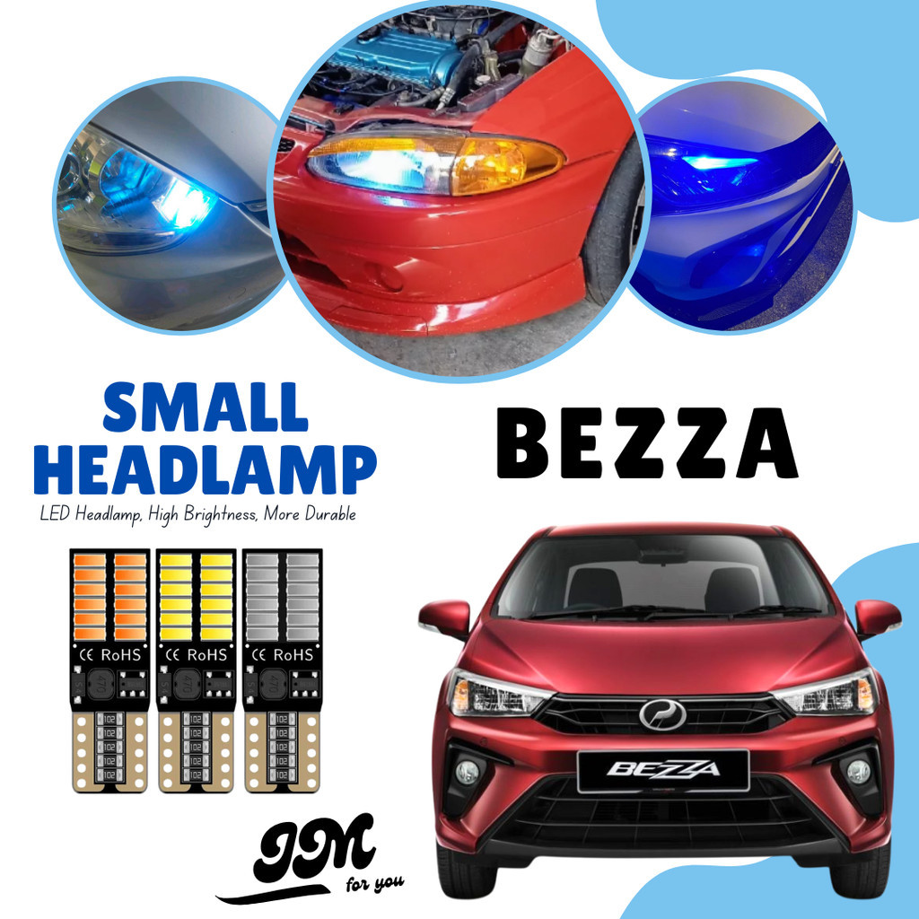 PERODUA BEZZA SMALL HEAD LAMP LED BULB HeadLight Lampu Hujan Senja ...