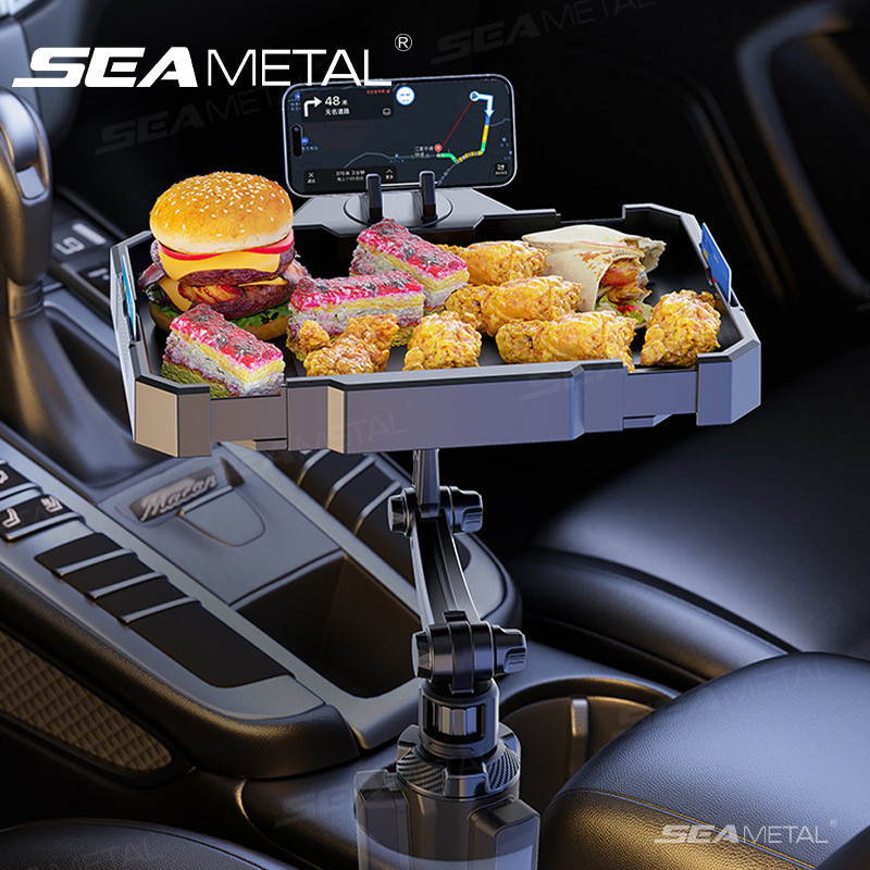 SEAMETAL Multipurpose Car Food Tray Car Extendable Plate Portable Car ...