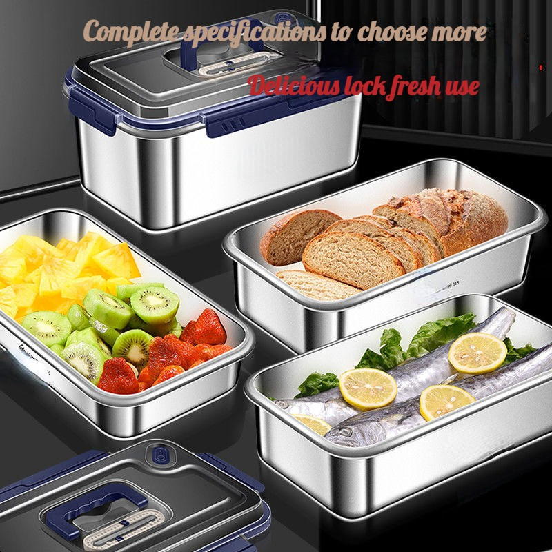 304 Stainless Steel 5.6L Large Capacity Preservation Box With Lid Food ...