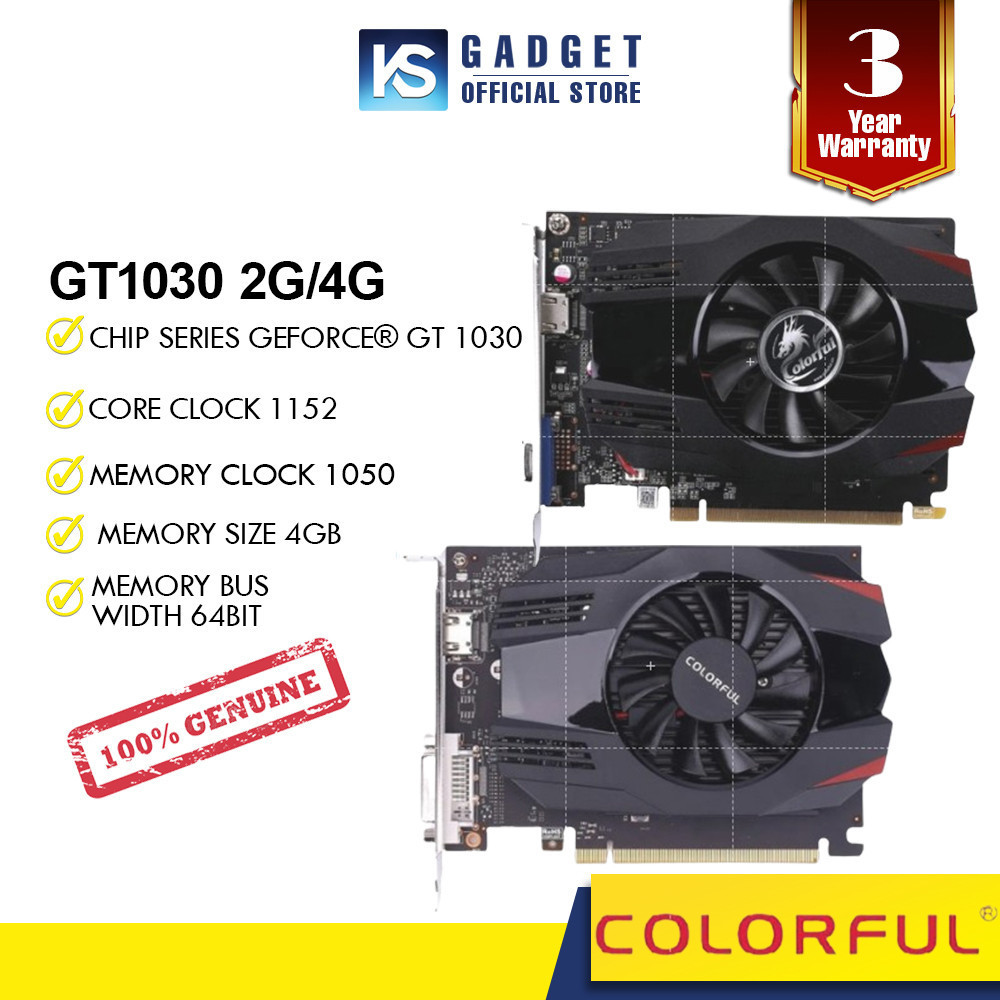 Colorful GT1030 2G/4G 64bit Graphic Card | Shopee Malaysia