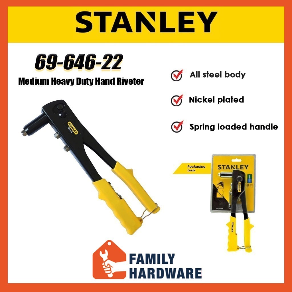 STANLEY 69-646-22 HAND RIVETER MEDIUM DUTY Blind Rivet Gun 69-646 Rivet ...