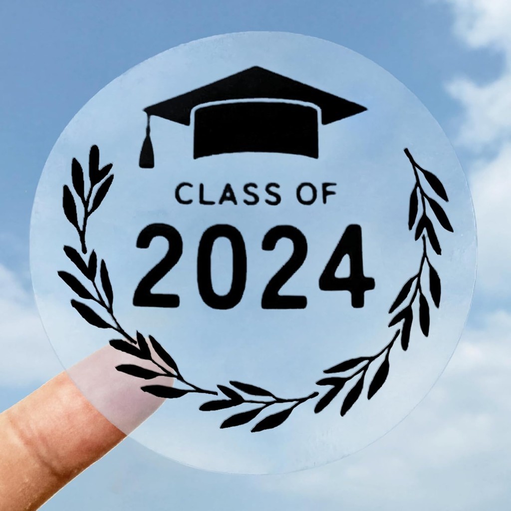 100 Pcs Graduation Stickers, Class of 2024, Transparent Congrats ...