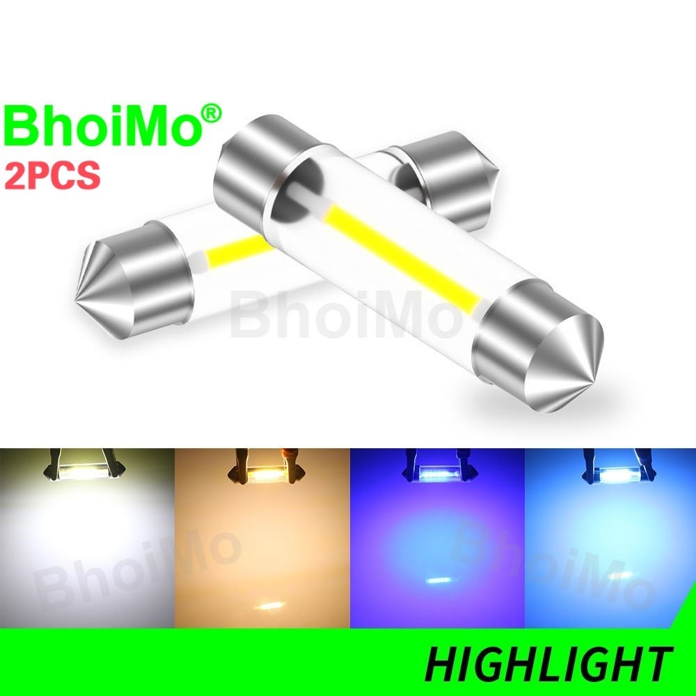 BhoiMo 2PCS Festoon dome Light 31mm led C10W C5W C3W COB 36mm 39mm 41mm car interior indicator ...
