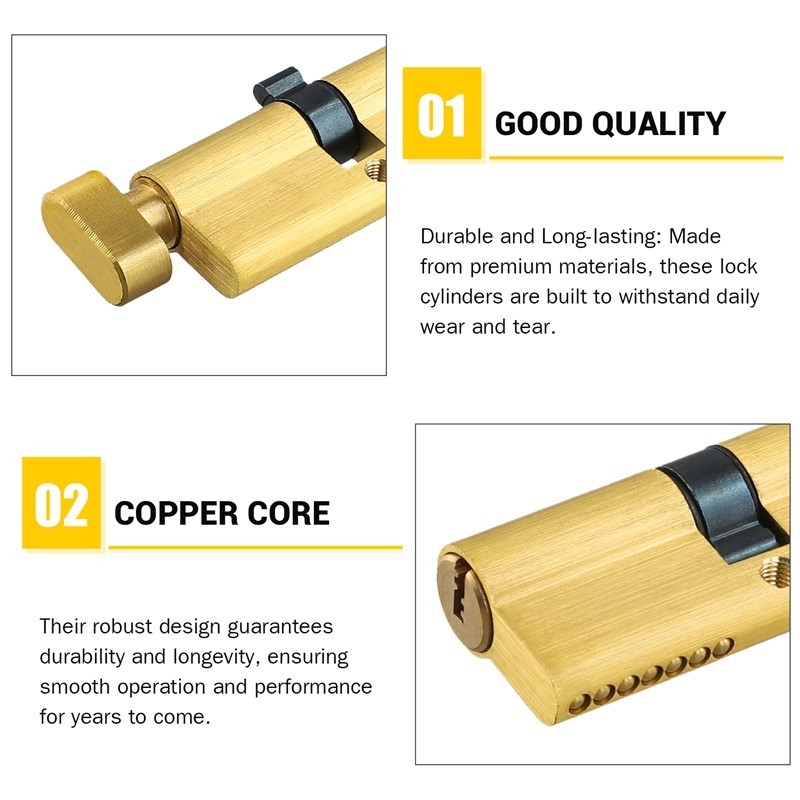 Customize 3 Key to Unlock All Lock Cylinders 70mm, Knob Lock Cylinder, Entrance Door Lock ...