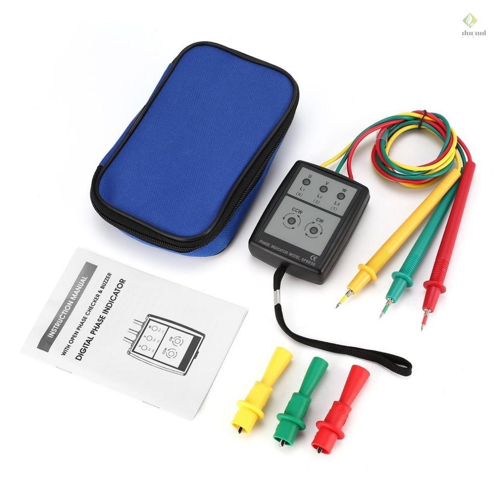 3-Phase Alternating Current Phase Meter Portable Phase-sequence Tester ...