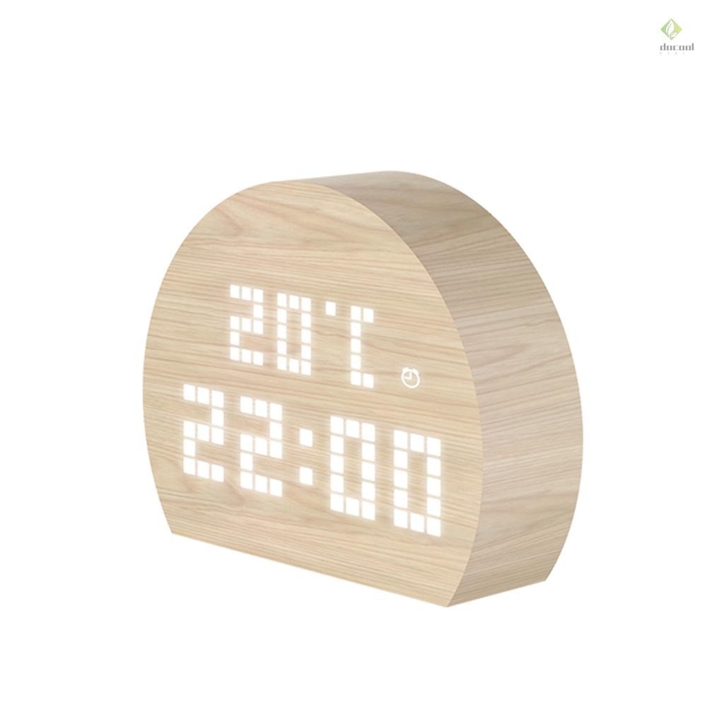 Wood Wooden LED Alarm Clock Despertador Electronic Desktop Digital ...