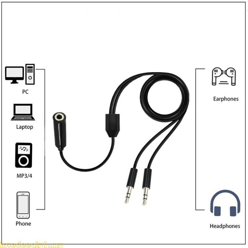 Love 2 In 1 3 5mm Splitter Headphone Adapter 3 5mm 1 Male Female To 2 ...