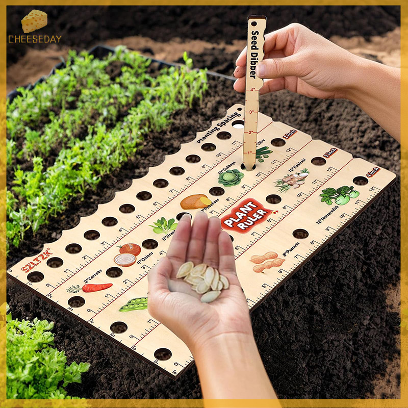 Cheseday Plant Ruler With Seed Dibber Seeding Space Tool Seed Plang ...