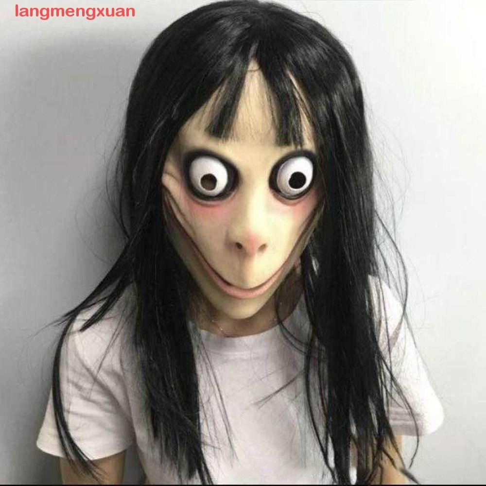 LANGMENGXUAN Halloween Ghost Mask, Cosplay Scary Momo Scary Mask, Funny ...