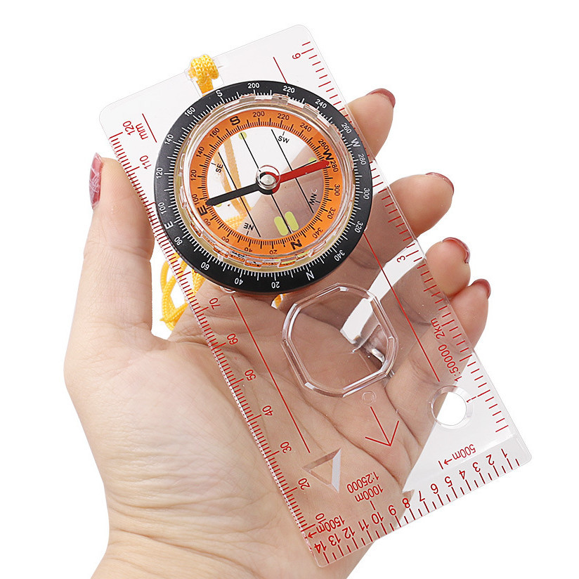 Portable Compass Scale Ruler Multifunction Map Ruler With Lanyard For ...